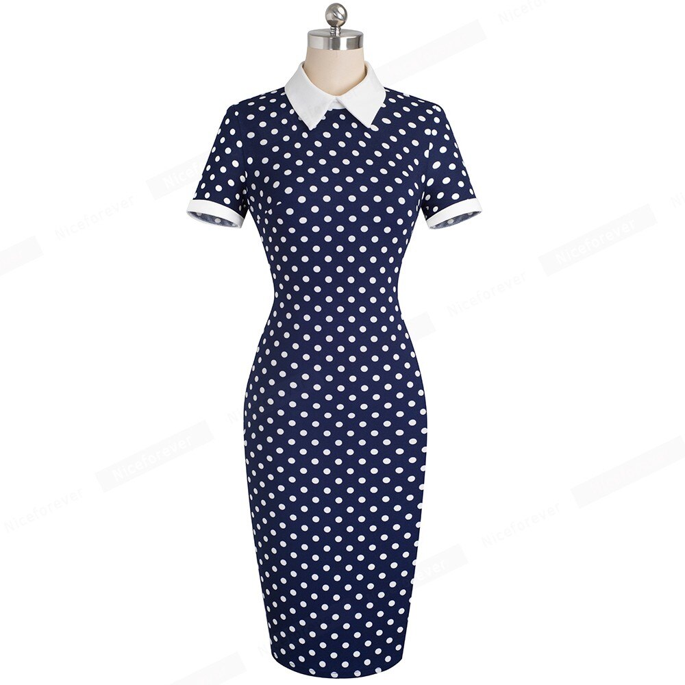 Nice-forever Vintage Retro Polka Dots Turn-down Co... – Vicedeal