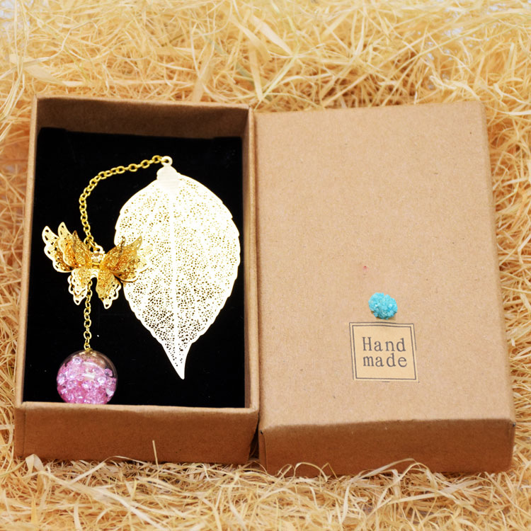 Metal bookmark leaf vein bookmark feather butterfl... – Grandado