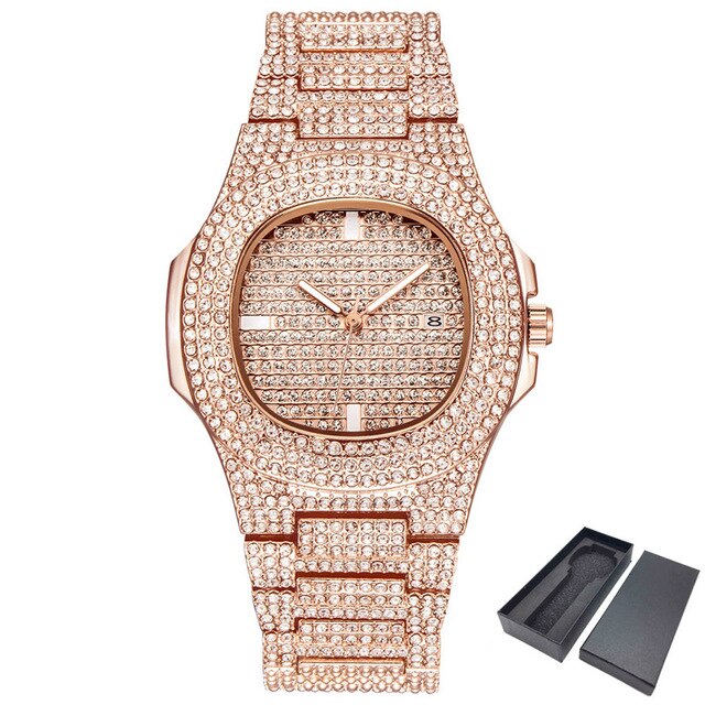 ICE-Out Bling Diamond Luxury Watch Men Gold Hip Ho... – Grandado