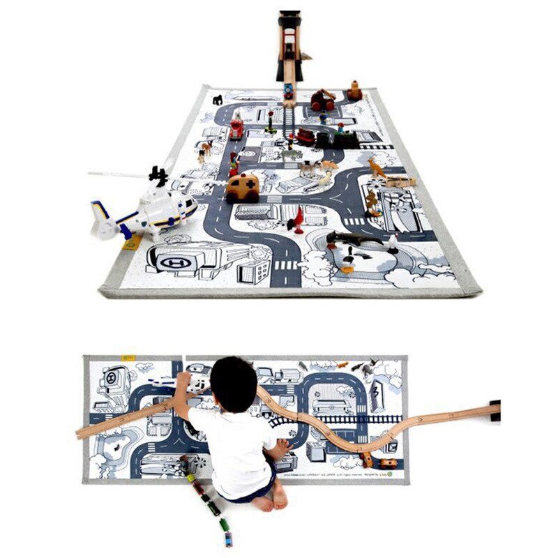 Baby Cotton Play Learning road Mat For Kids Traffi... – Grandado