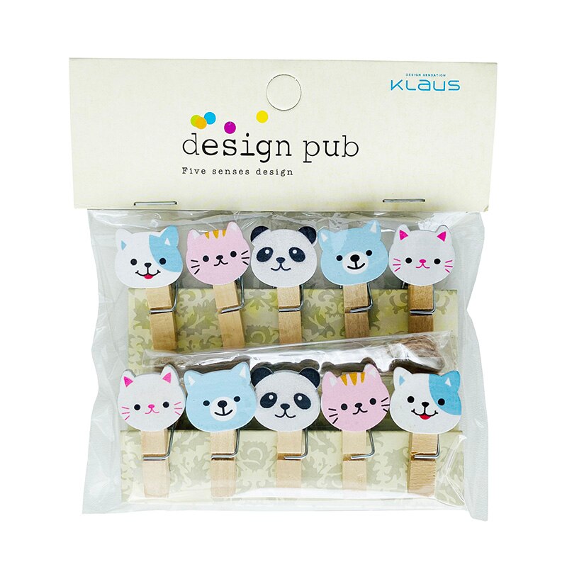 10 pcs /Pack Animal Cat Panda Bear Wooden Paper Cl... – Vicedeal