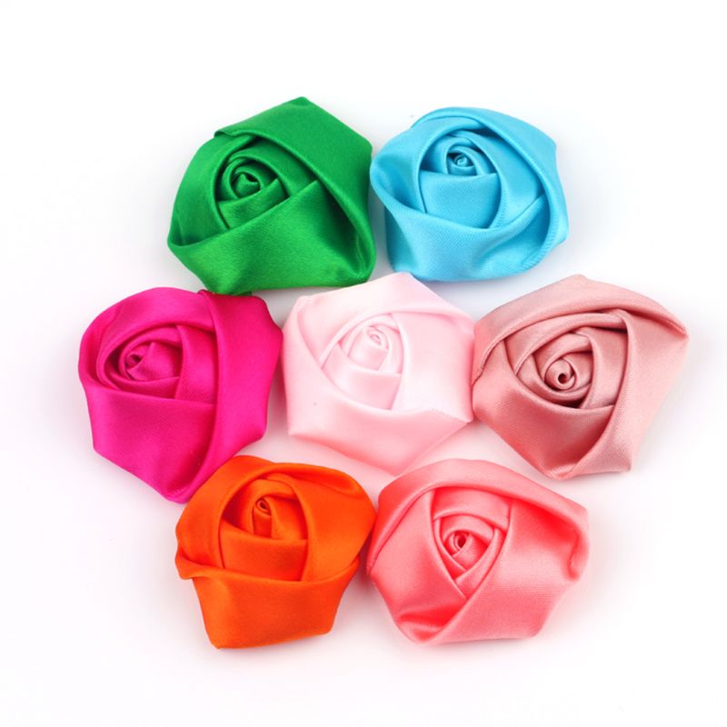 Satijnen Lint Rose Bloem Zijde Bloem Handgemaakte ... – Vicedeal