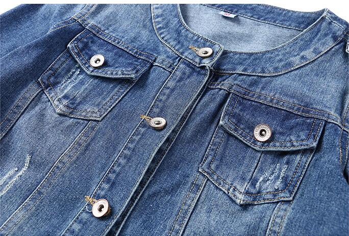 Plus size round neck denim jacket 5XL cute women's... – Grandado