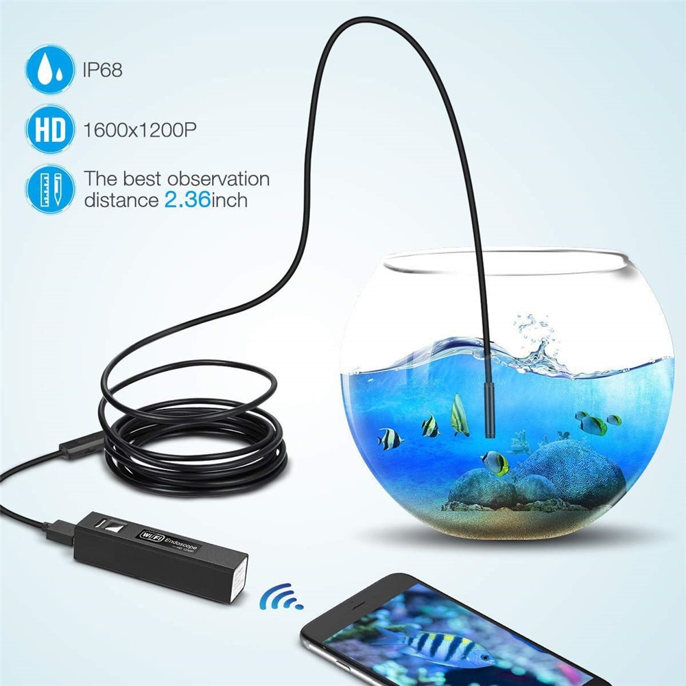 WIFI Endoscoop Camera Mini Waterdichte Zachte Kabe... – Grandado