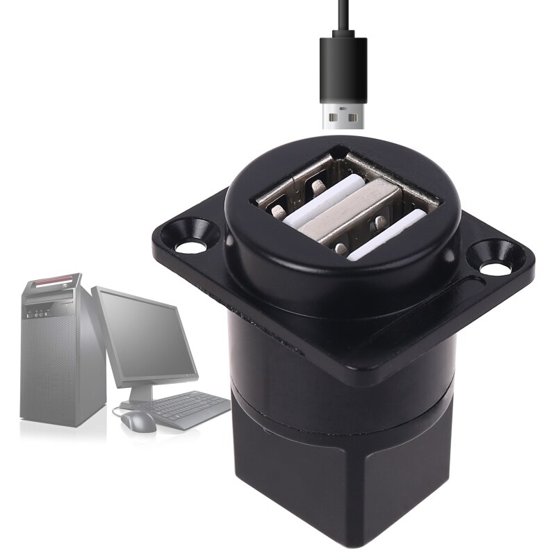 USB socket D type Metal dual USB 2.0 socket female... – Grandado