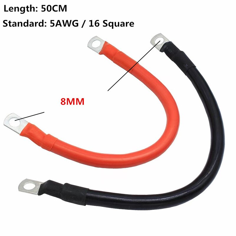 2Pcs 50cm Car Copper Wire Positive Negative Batter... – Vicedeal