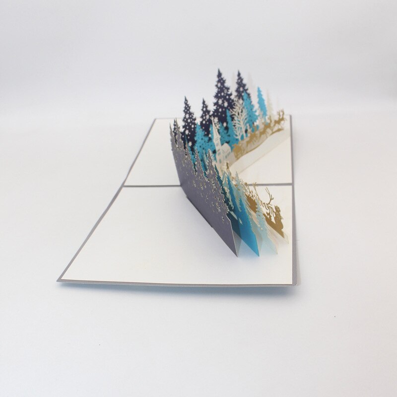 3D Handmade Forest House Santa Claus Elk Paper Inv... – Grandado