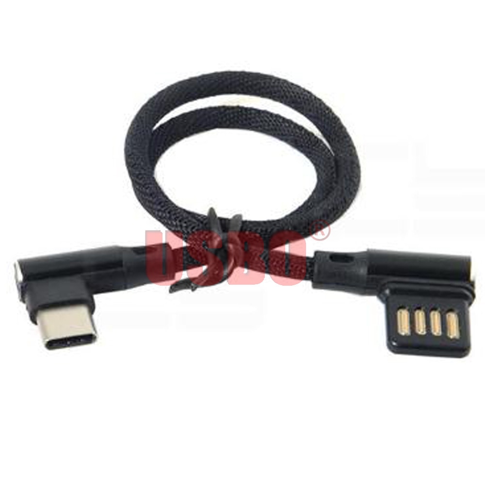 Black 15cm double elbow male-male Type-C to USB V8... – Grandado