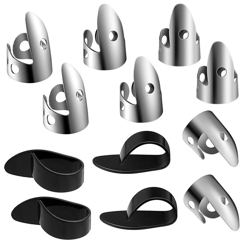 12 Pcs Steel Finger Picks Set,Metal Finger Picks A... – Grandado