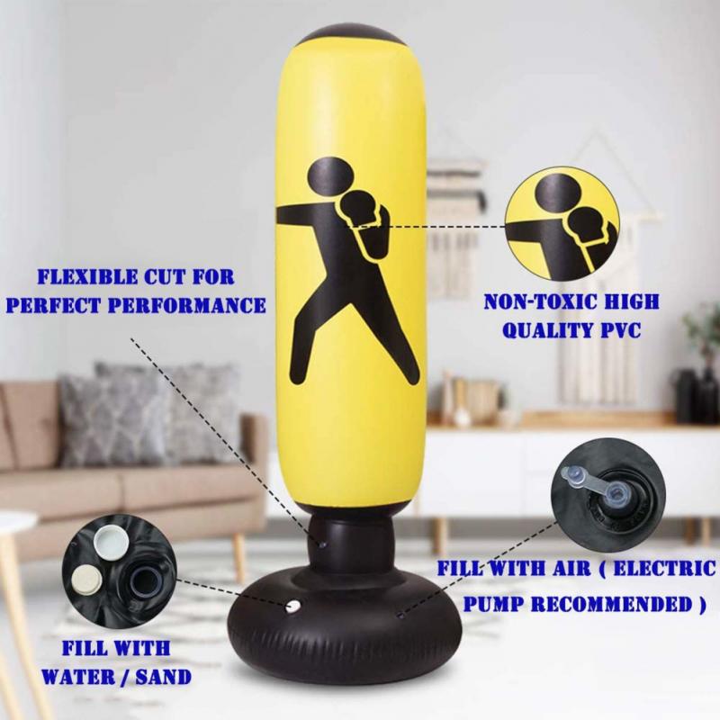 Columna de boxeo inflable, saco de arena de 160cm,... – Grandado