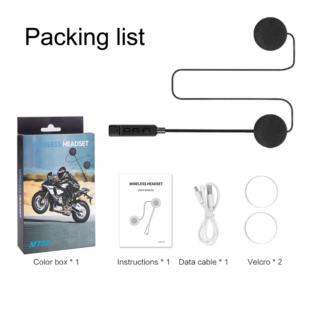 MT02 Stereo Helmet Headset Bluetooth 5.1 200mah Ba... – Grandado