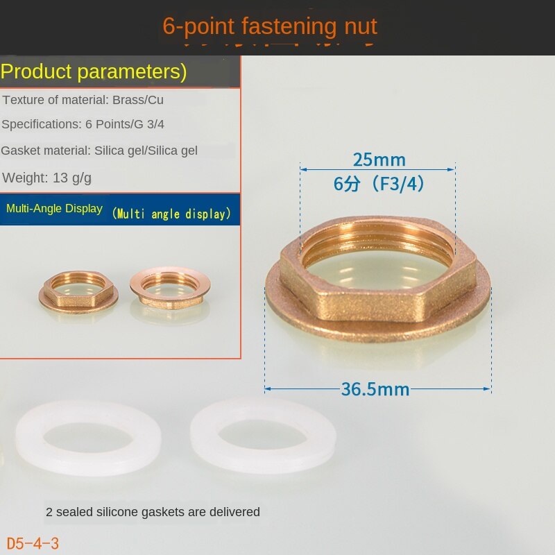 1/2IN 3/4IN 1inch copper outer hexagonal cap back ... – Grandado