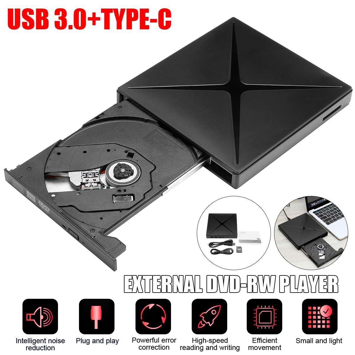 USB 3.0 &Type C DVD Drive, CD Burner Driver Dr... – Grandado