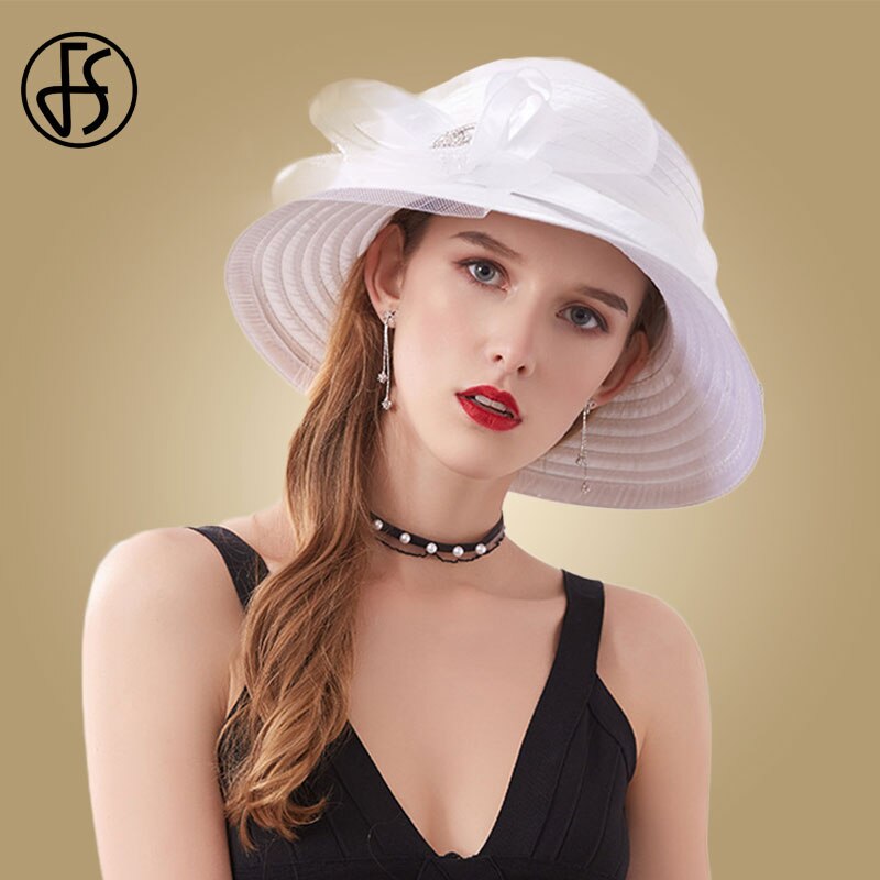 FS White Fedora Hats Women Kentucky Derby Hat For ... – Vicedeal