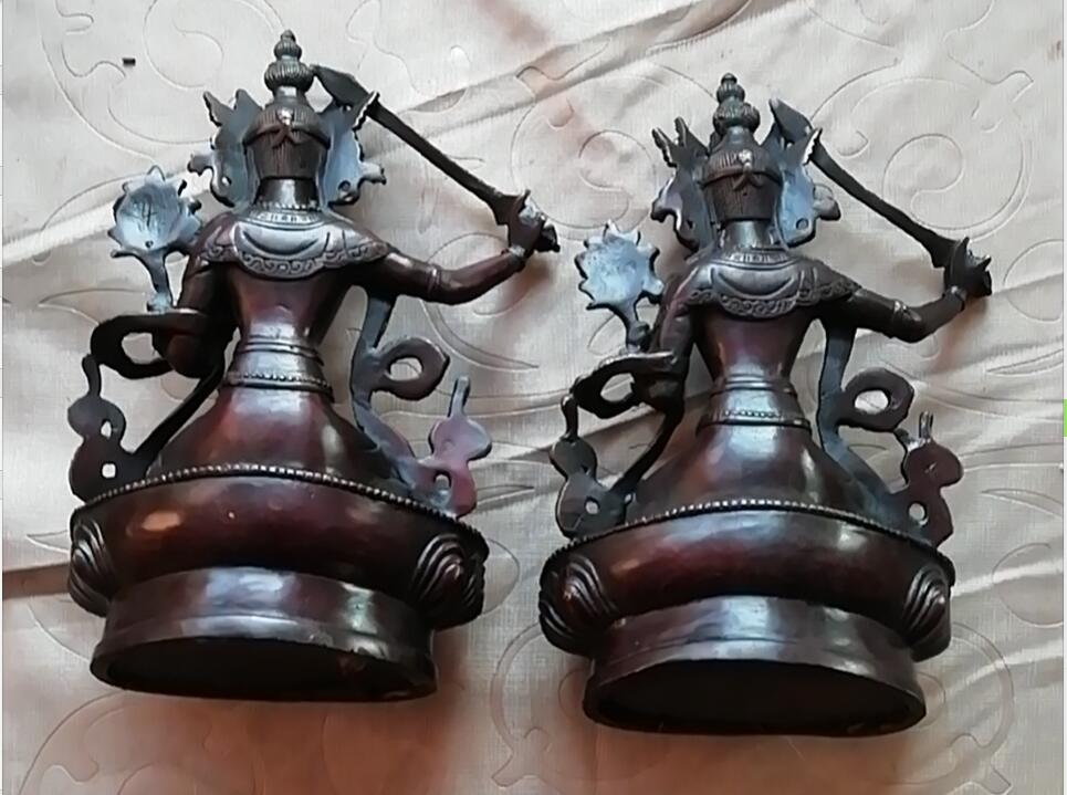 15cm Old Tibet Buddhism Bronze Manjushri Bodhisatt... – Grandado