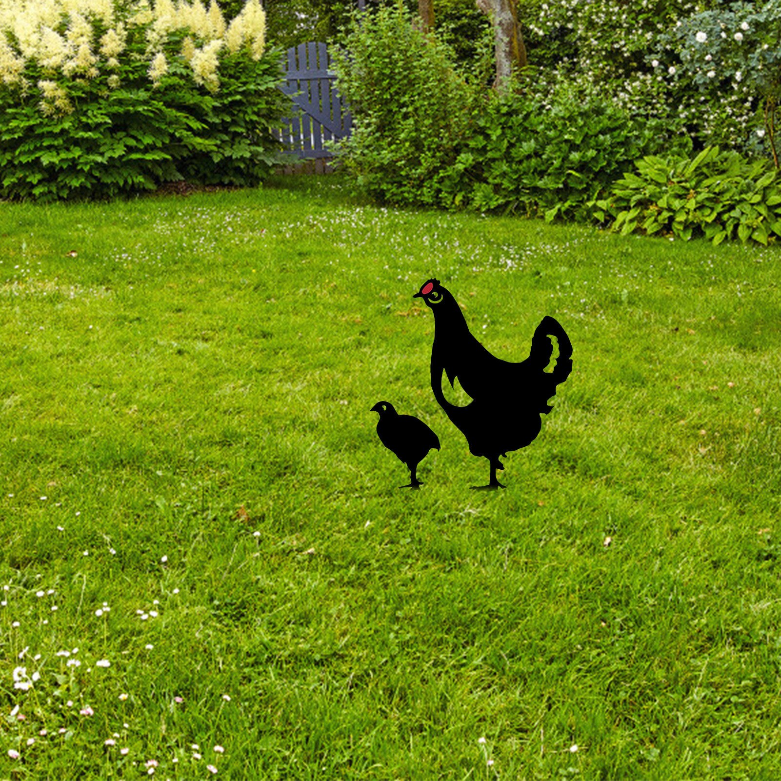 Chicken Yard Art Outdoor Garden Statues Backyard L... – Grandado