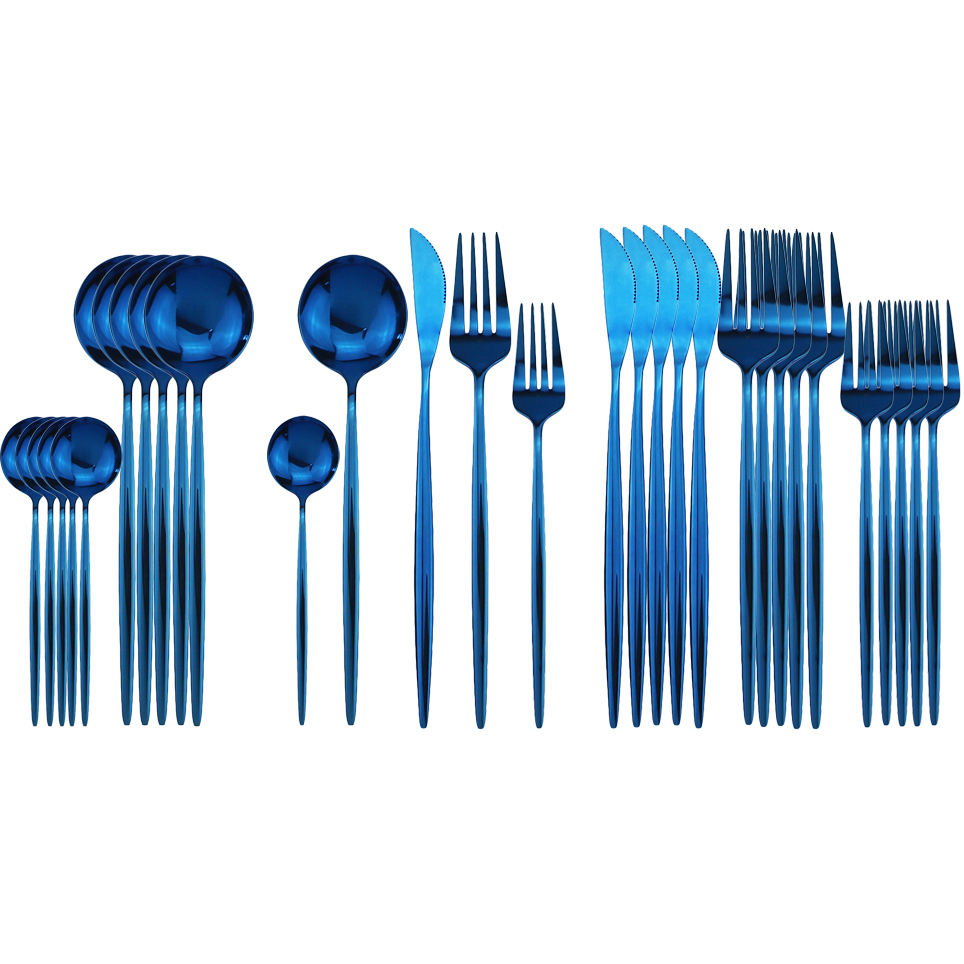 30 st guld servis set vitguld bestick set dessert ... – Grandado