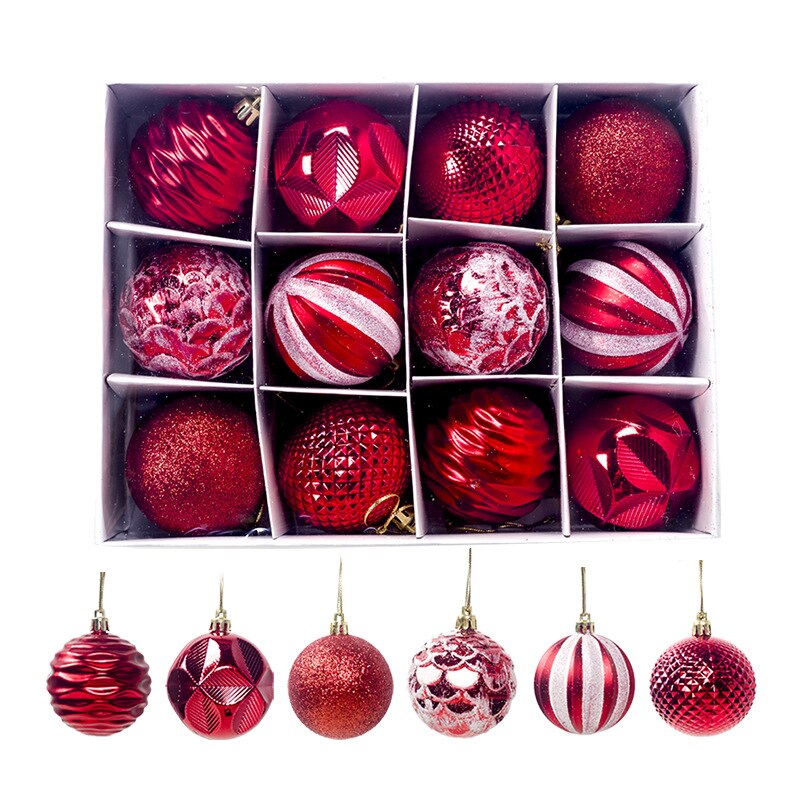 6cm12pcs Boxed PVC Christmas Display Ball Decorati... – Grandado