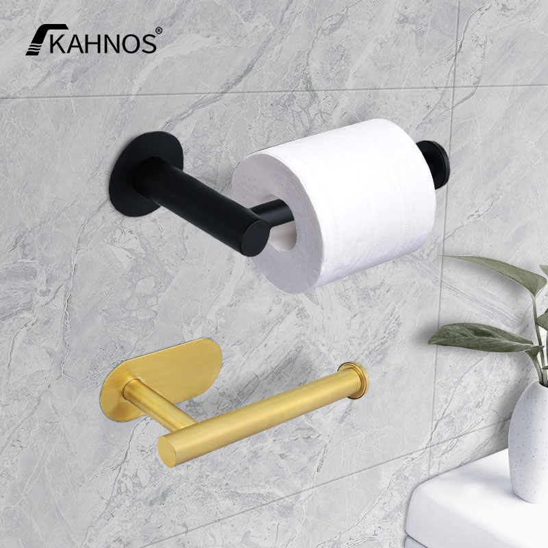 Rvs Wc Papierrolhouder Zwart Zilver Zelfklevende T... – Vicedeal