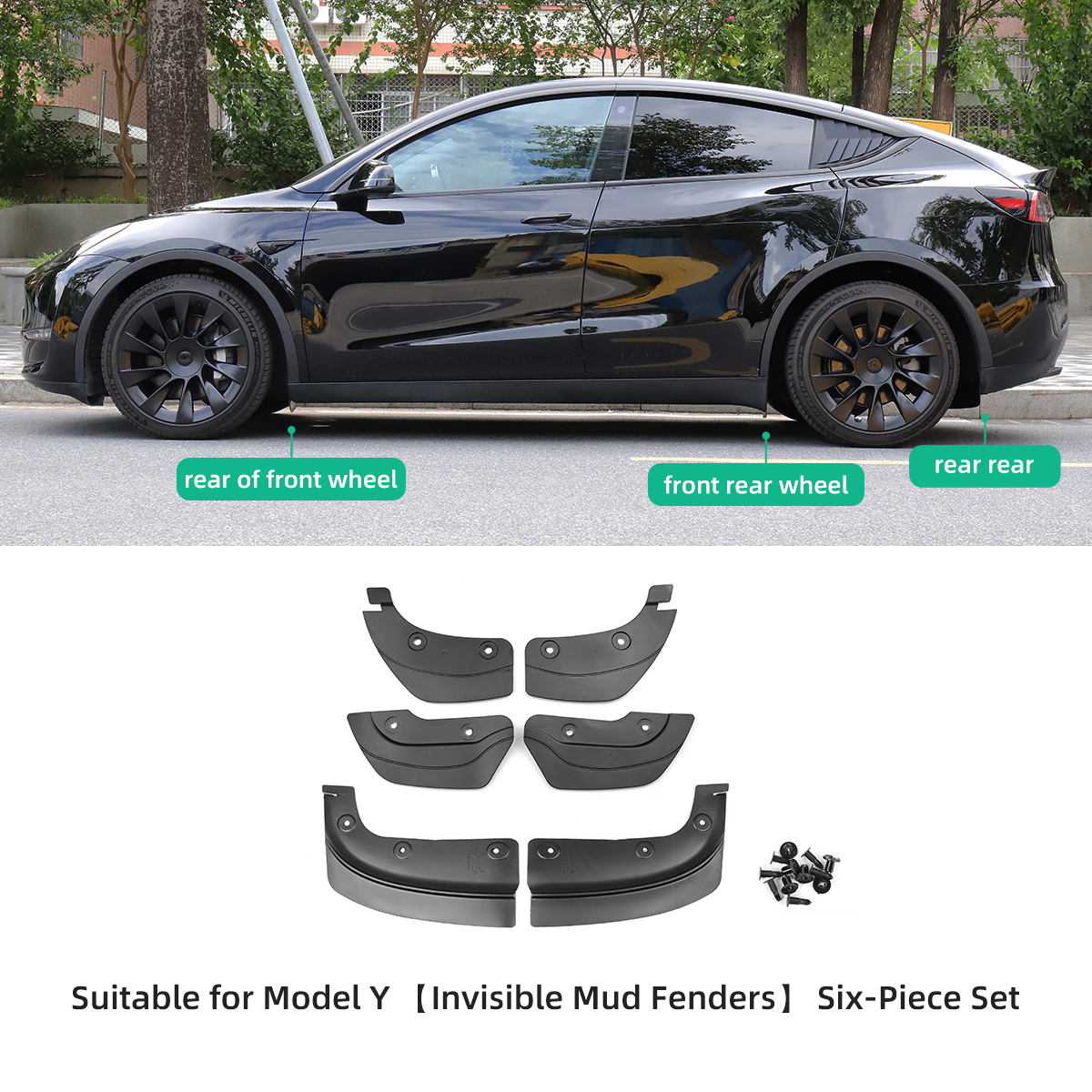 LUCKEASY Für Tesla Model Y –2024, Hinterrad-Schmut... – Vicedeal