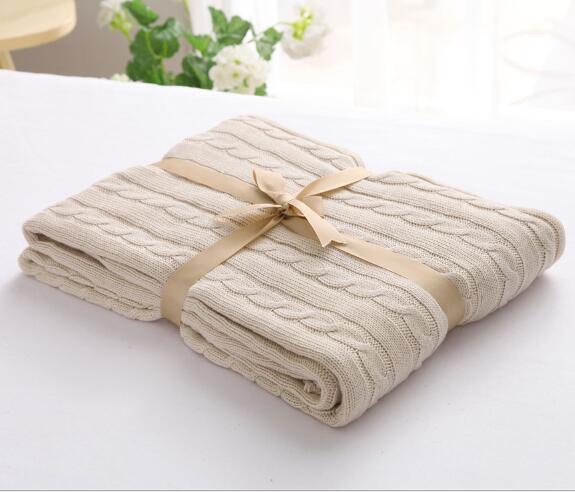 120*180cm bomull strikket pledd pledd bomull sleng... – Grandado