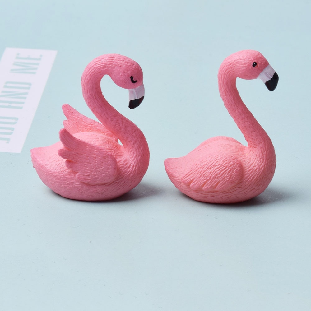 2Pcs/Set 2cm*3cm Micro Flamingo Figurine Miniature... – Grandado