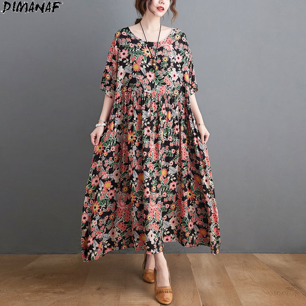 DIMANAF Summer Dress Women Prairie Chic Plus Size ... – Grandado