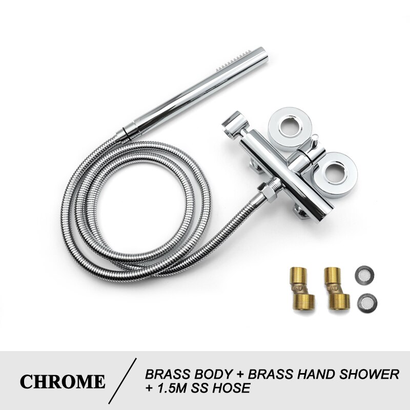 Chrome Black Bathroom Handheld Shower Set Brass Wa... – Grandado
