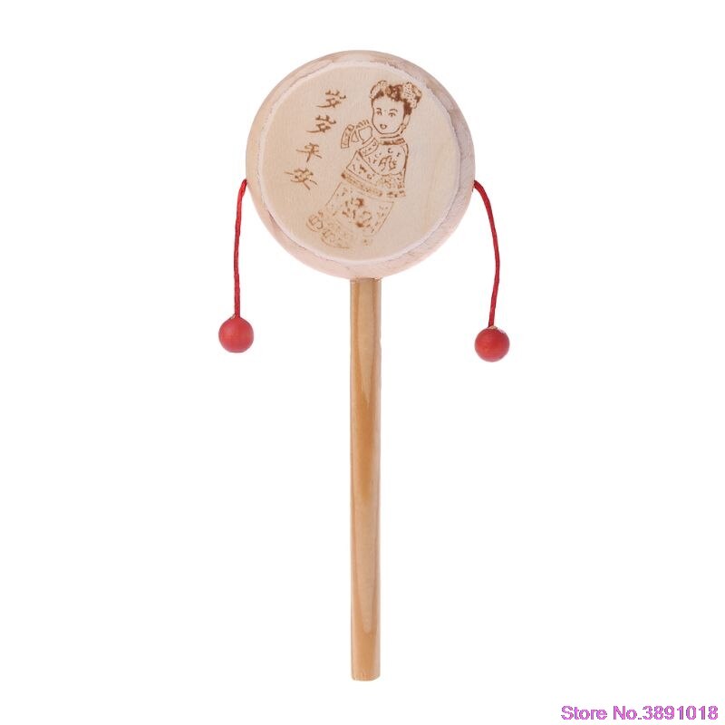 Wood Cartoon Chinese Traditional Spinning Rattle D... – Vicedeal