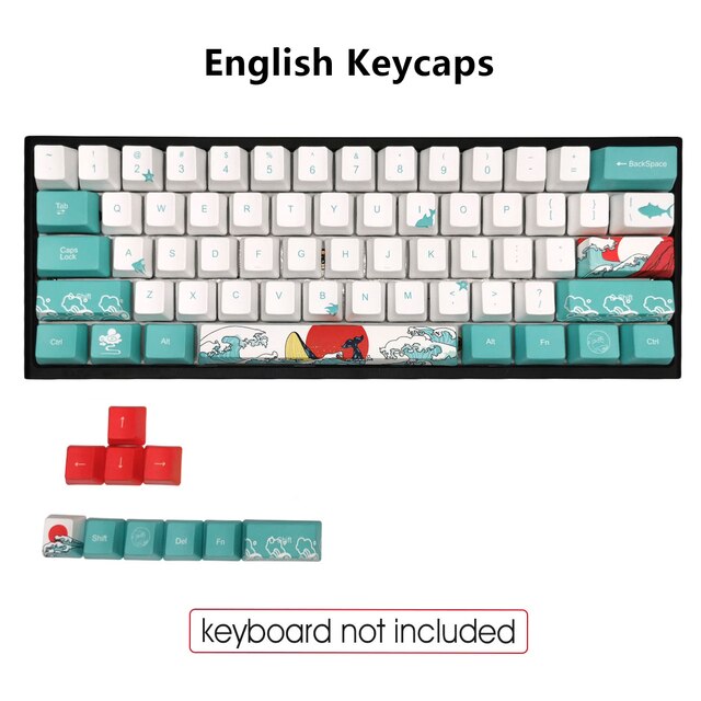 Coral sea key cap dye sublimation 71 key oem high ... – Vicedeal
