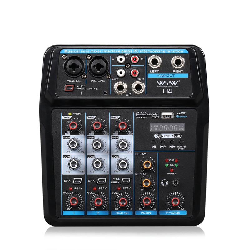 CELLA CITY Four-Channel Bluetooth DJ Mixer Audio M... – Grandado