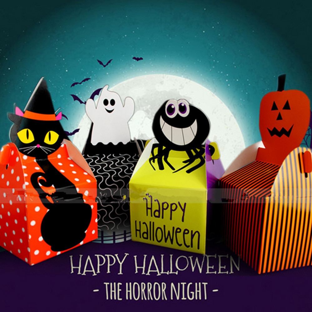 3/6pcs Halloween Paper Treat Boxes Trick or Treat ... – Grandado