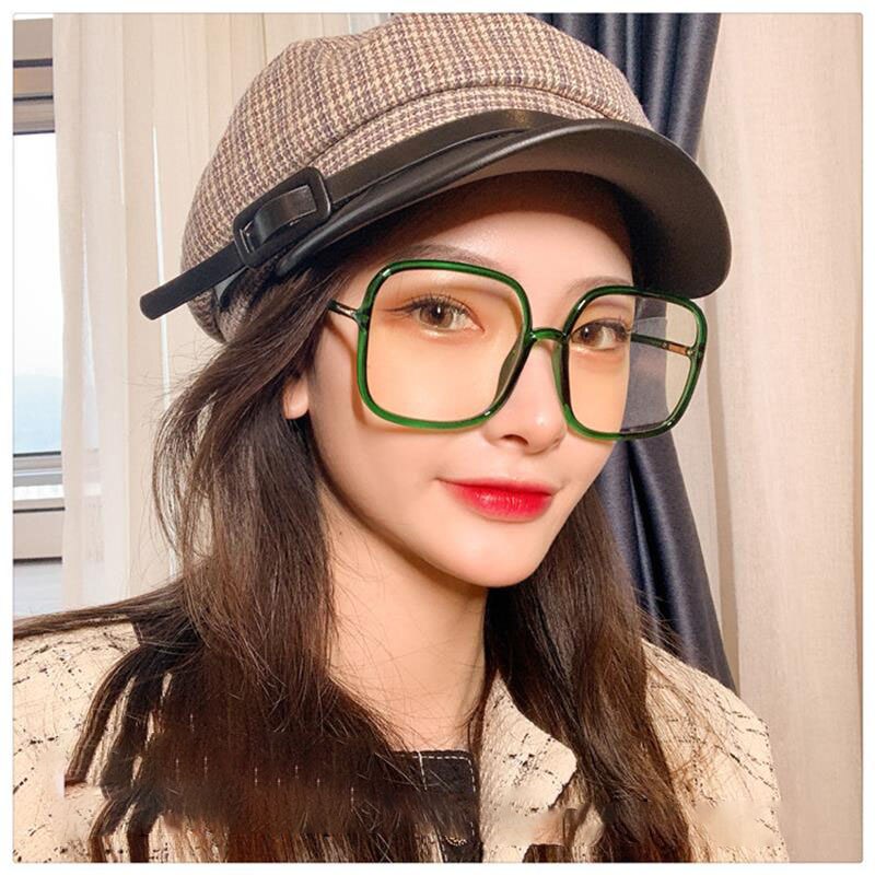 Luxury Brand Oversized Green Square Glasses Clear ... – Grandado