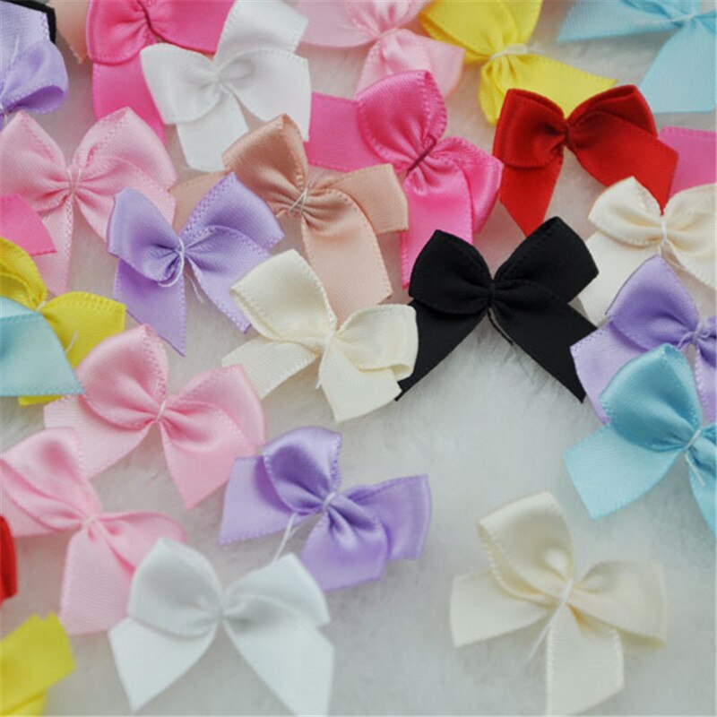 100pcs Mini Satin Ribbon Flowers Bows Craft Weddin... – Vicedeal