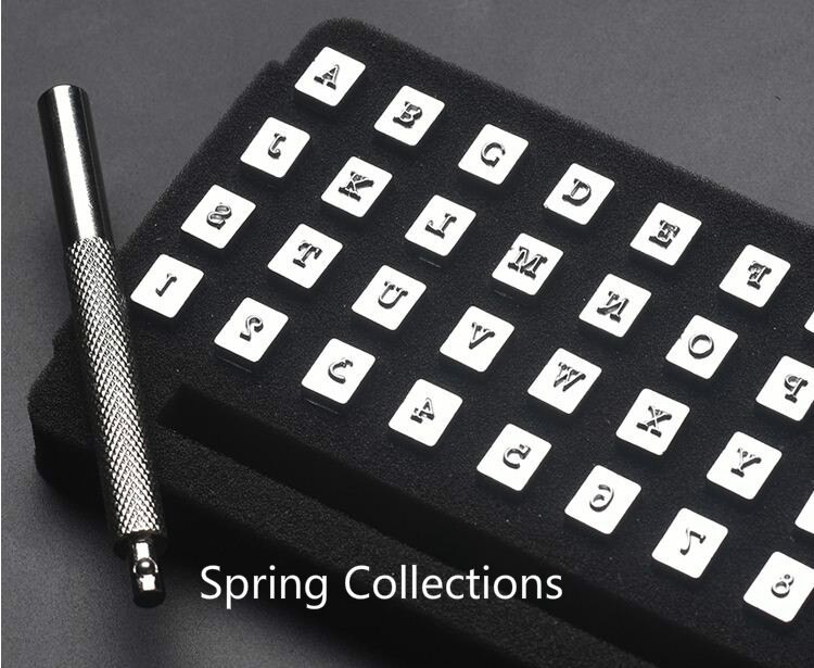 36 stk/sett 4/6mm stål sølv alfabet nummer stempel... – Grandado