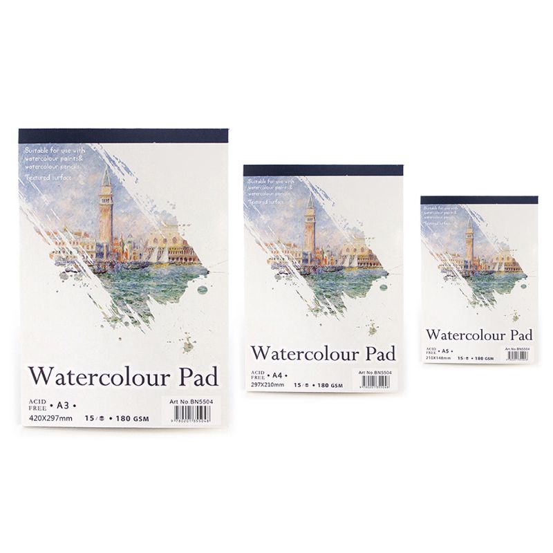 15 Sheets A3/A4/A5 Watercolor Paper Sketch Book No... – Vicedeal