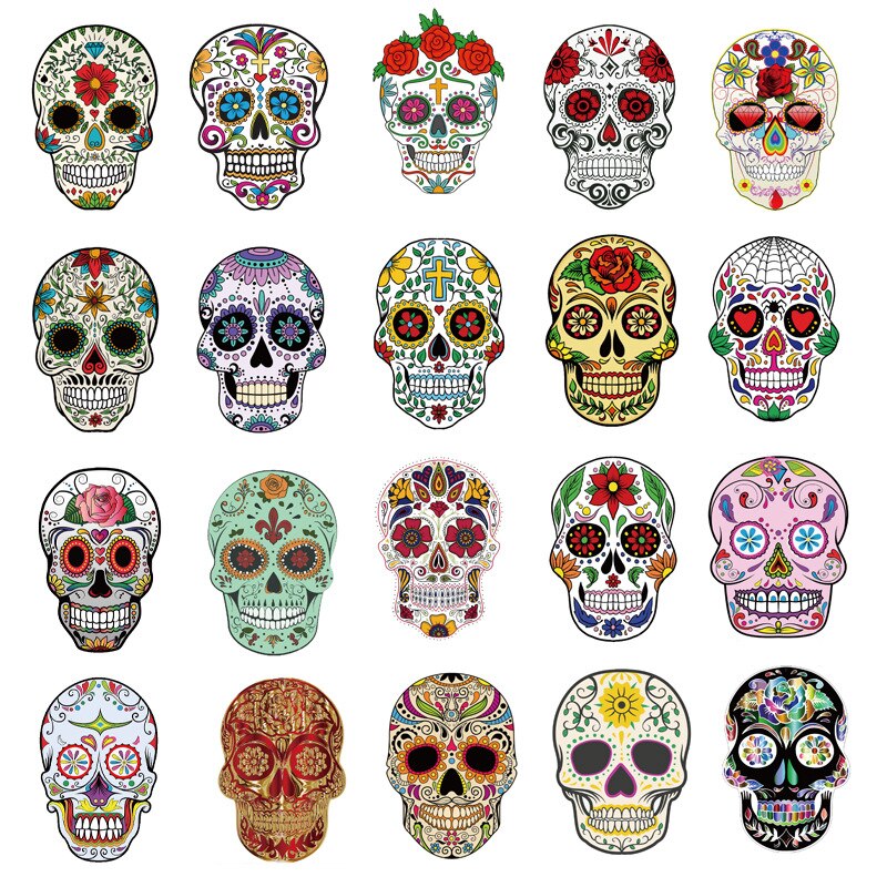 50pcs/lot Fantasy Skull Head Colored Stickers Lapt... – Grandado