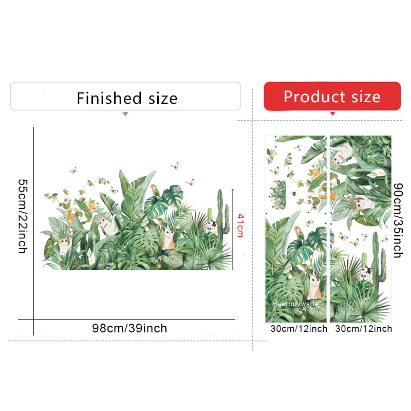 Tropical Rainforest Animals Wall Stickers for Livi... – Grandado