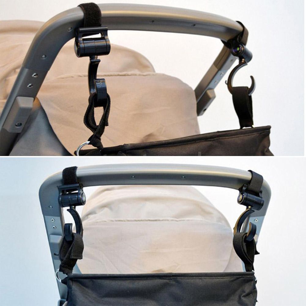 1/2/4Pcs Black Baby Stroller Hooks Pram Rotate 360... – Grandado