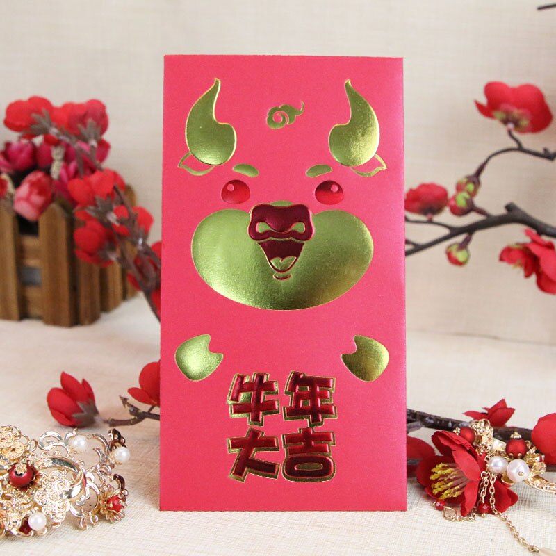 China Red Ox Chinese Year Long Red Envelope 18 Pcs – Grandado