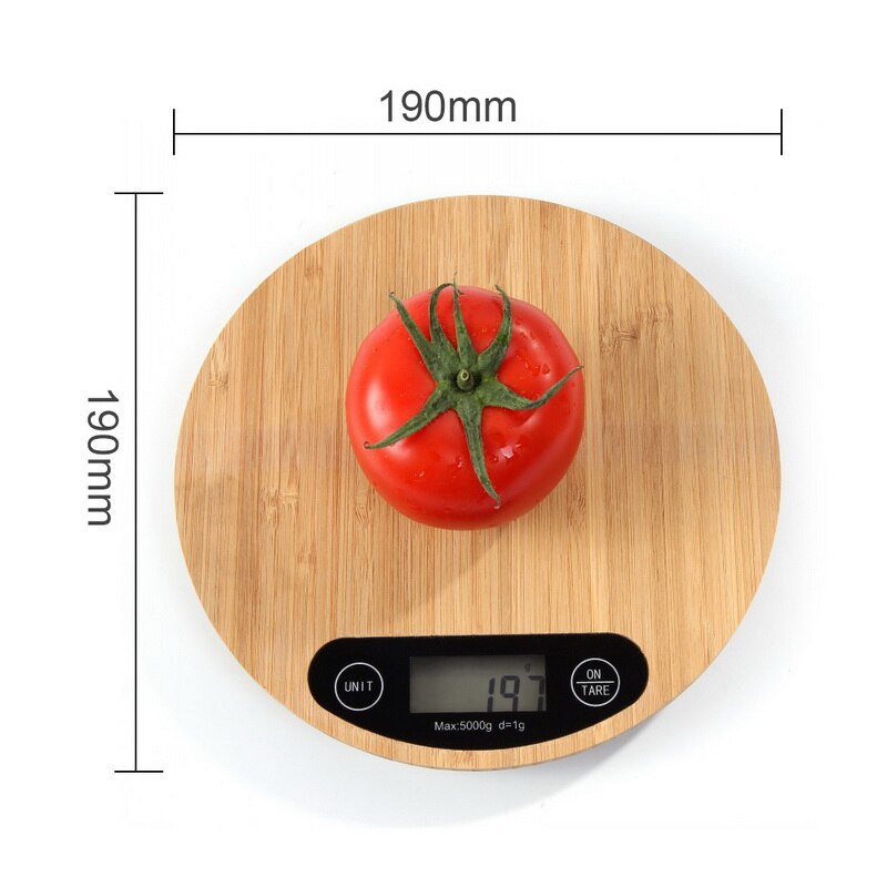Bamboo panel 5kg 1g electronic kitchen scale Bambo... – Grandado