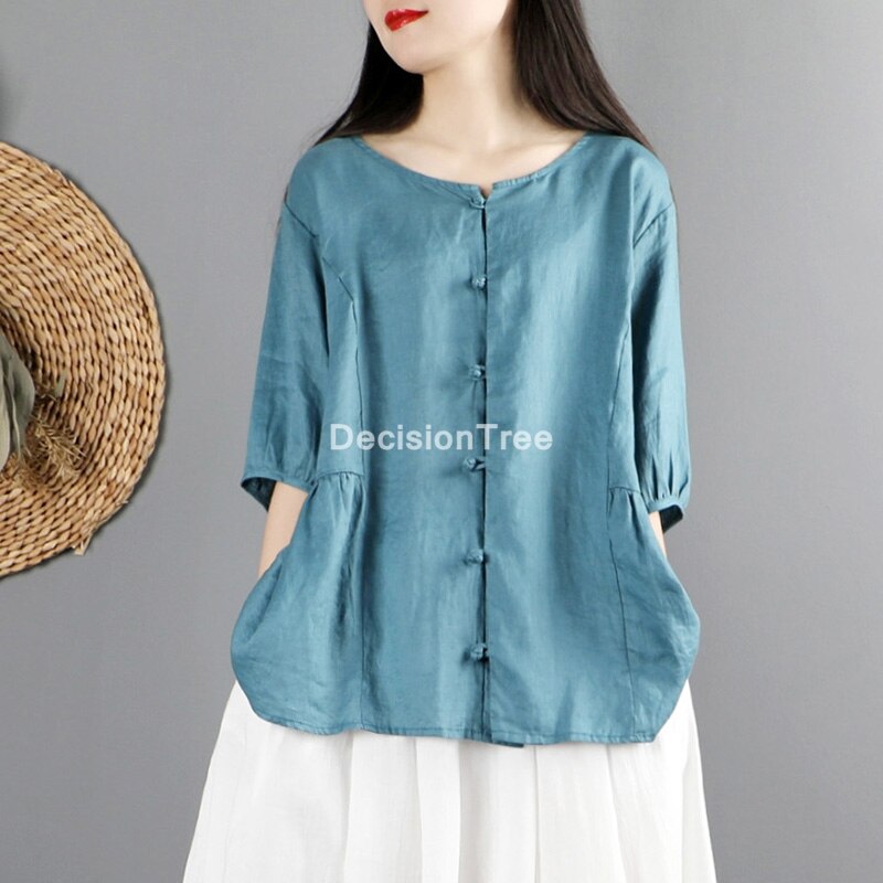 Blusa tradicional china para mujer, camisa , cheon... – Grandado