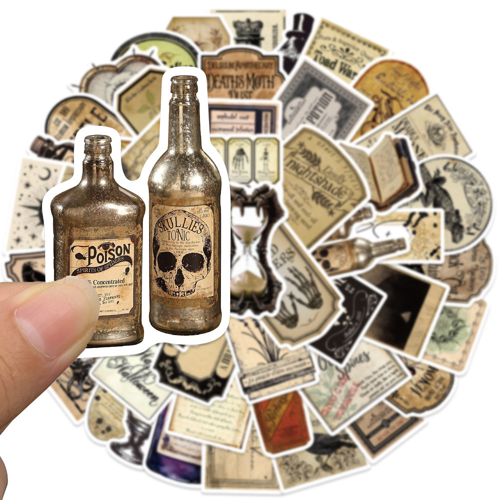 10/50/100pcs Halloween Vintage Potion Bottle Label... – Grandado