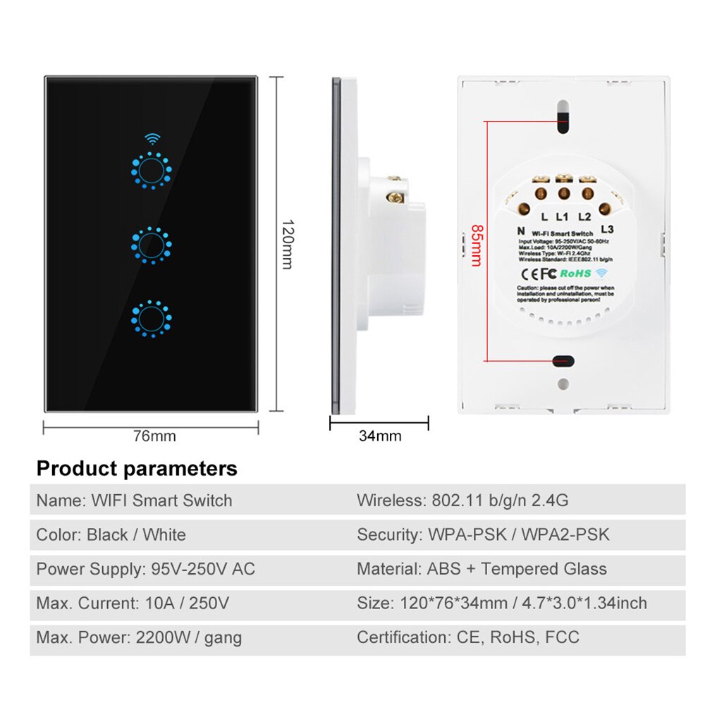 Smart WiFi Light Wall Switch Interruptor Inteligen... – Vicedeal
