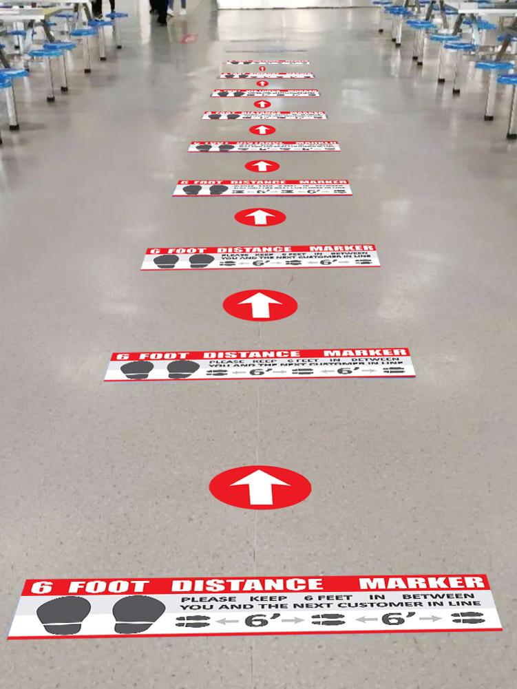 Social Distance Floor Sign Stand Here Keep Sticker... – Grandado