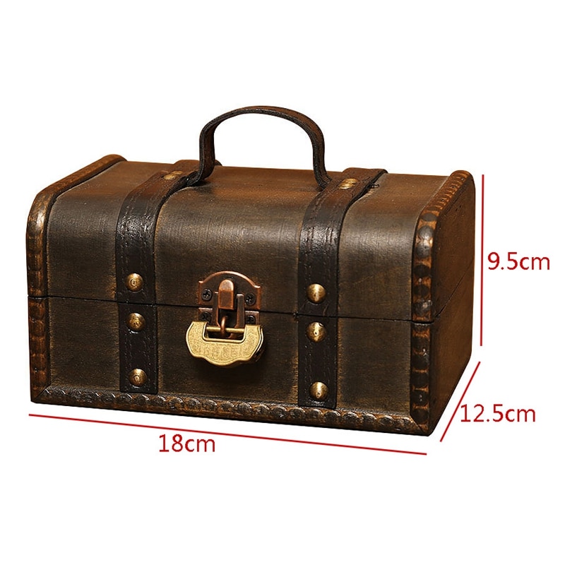 Retro Treasure Chest Vintage Wooden Storage Box An... – Grandado