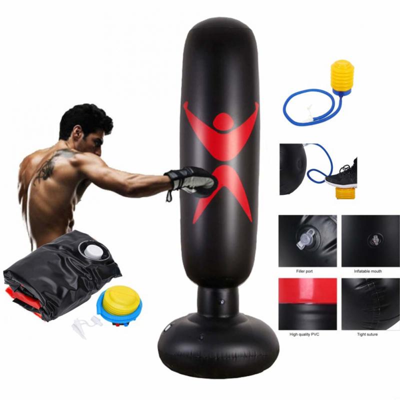 Columna de boxeo inflable, saco de arena de 160cm,... – Grandado