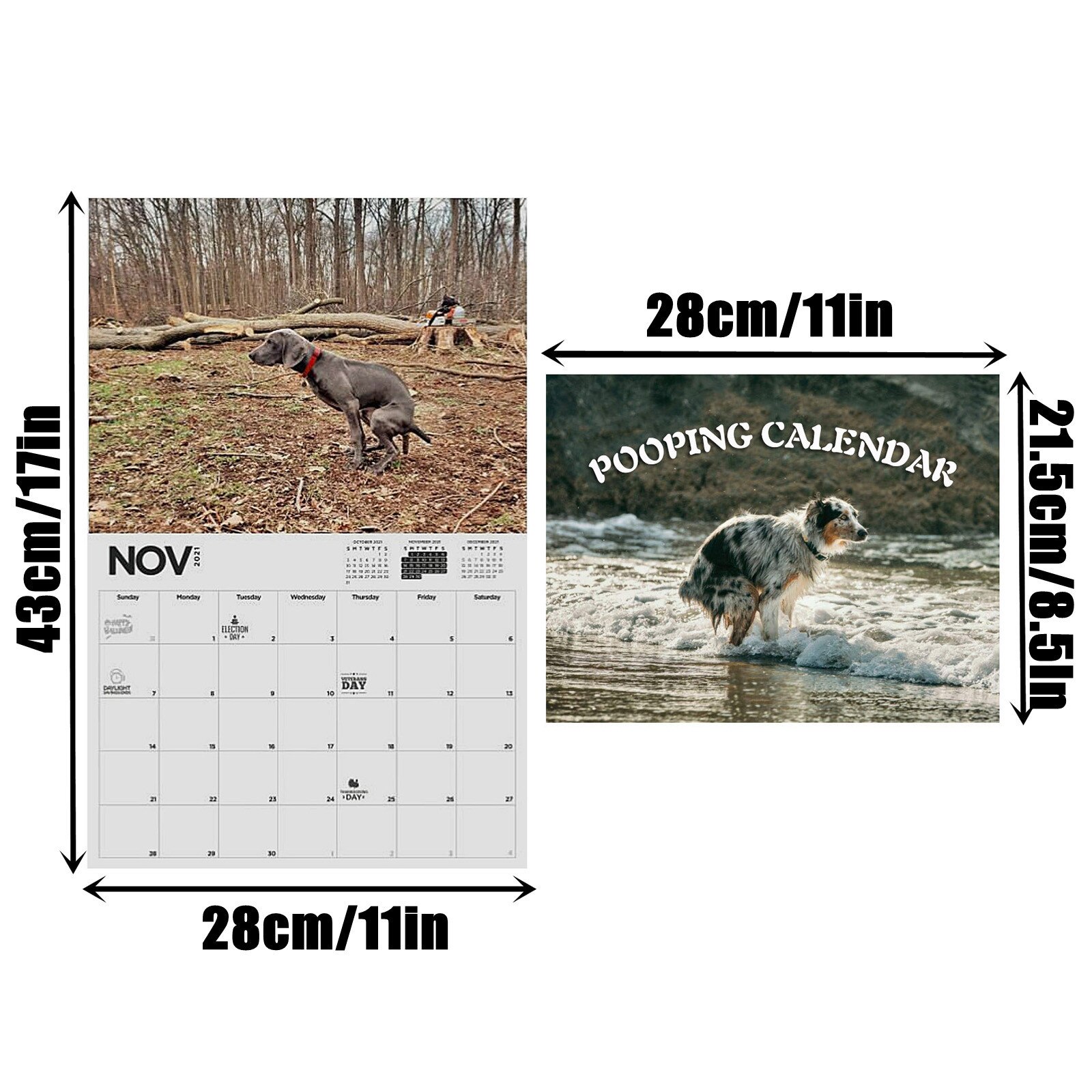 Dogs Pooping Calendar Wall Calendar 12-month Sched... – Grandado