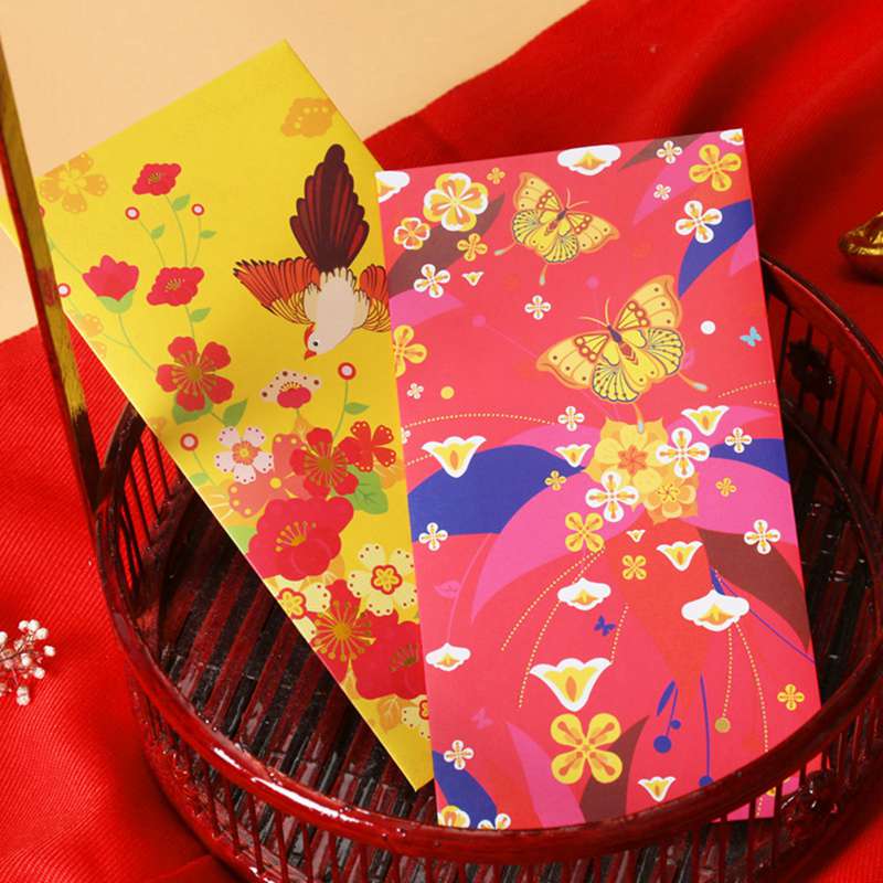 8Pcs Flower And Bird Printed Red Packet Chinese Ye... – Vicedeal