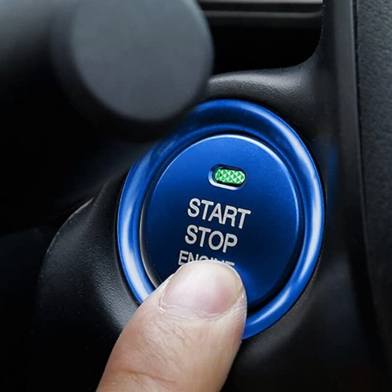 2Pc Set Blue Keyless Engine Push Start Button & Su... – Grandado